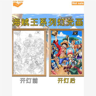 LED lights one piece poster ONEPIECE Hanging paintings decor