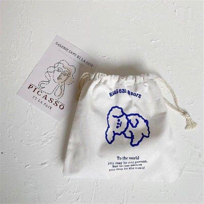 Bundle Mouth Bag Simple Bear Printing Cartoon Large