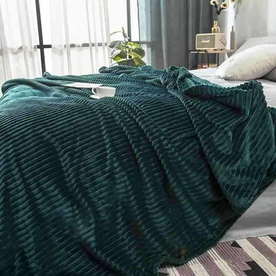 Dark Green Blanket  Printed Throw Blanket Plush Fluffy Flann