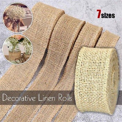 10Meter Retro Natural Jute Hessian Burlap Fabric Ribbon