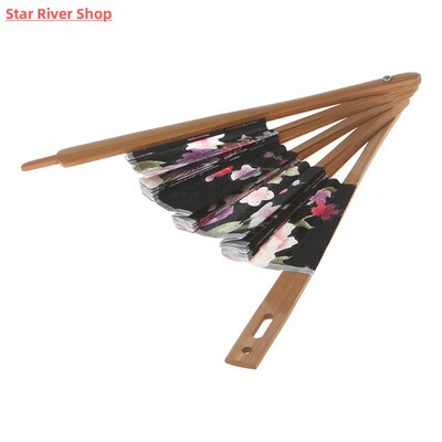 Japanese Sakura Flower Pocket Folding Hand Fan Round Circle