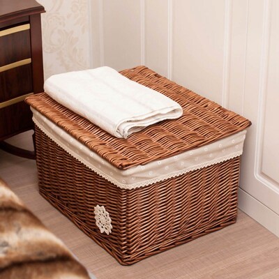 Wicker Storage Basket Hand Woven Storage Basket Multipurpos