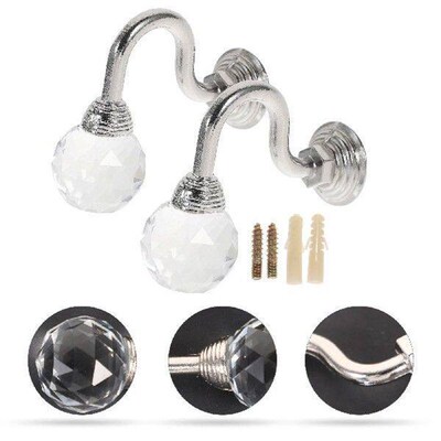 2 Pieces Drapes Wall Hook Tassel Curtain Mounted Holdbacks