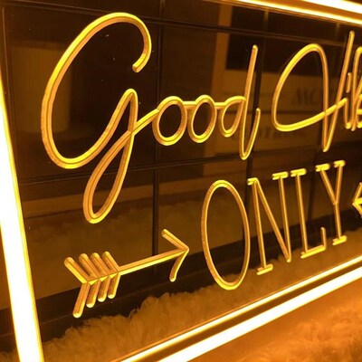 Good Vibes Only Neon Sign Engrave Personal LED Lights For
