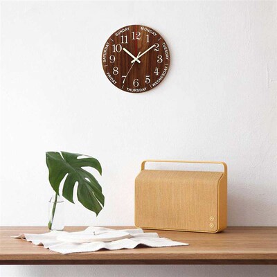 12 Inch Luminous Wall Clock Wood Silent light in dark night