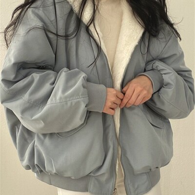 Winter Thicken Warm Parkas Women Oversized Kawaii Double Sid