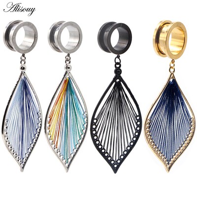 Alisouy 2pcs 6-25MM Stainless Steel Ear Plugs and Tunnels Da