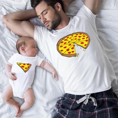Family Matching Clothes Father Mother Daughter Son Pizza T-s