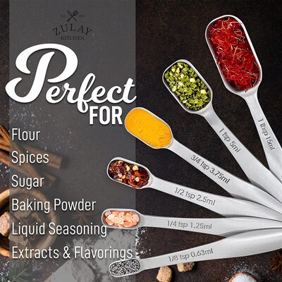 Heavy Duty Stainless Steel Measuring Spoons Fit in Spice Jar