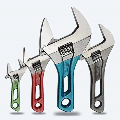 Adjustable Wrench with Short Handle & Large Opening  Laser
