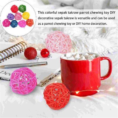 50 PCS Parrot Chewing Toy Rattan Bird DIY Ball Decoration