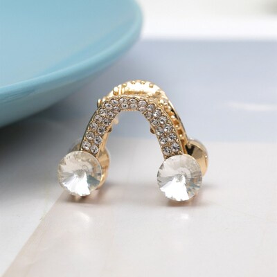 Geometry Triangle Small Hair Clips with Rhinestones for Wome