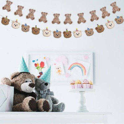 Bear Happy Birthday Banner Cute Bear Paper Birthday Bunting