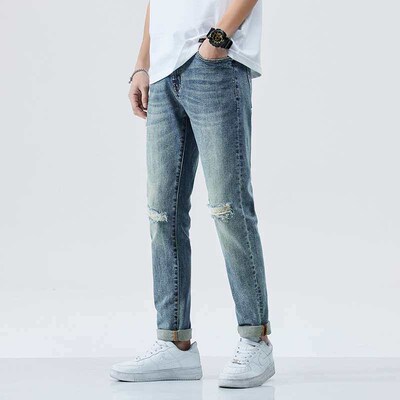 Casual Washed Distessed Ripped  Mens Steet Ansika Loose Dis