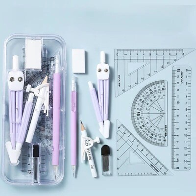 9pcs Combination Ruler Sets Triangle Protractor Student Ru1