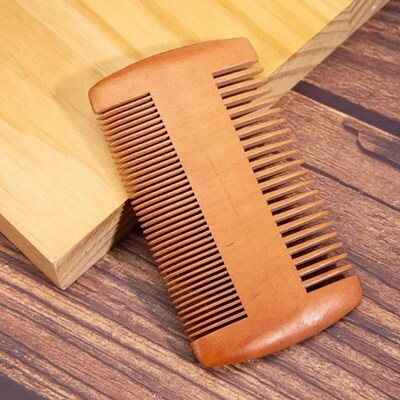 Wooden Beard Comb Mustache Hair Brush for Men Fine Coarse Te