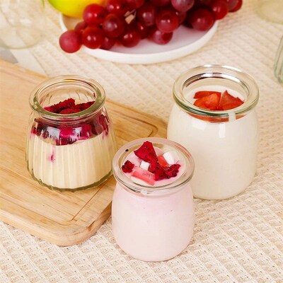 Baking Glass Bottles with Lid Honey Yogurt Pudding Glass Bot