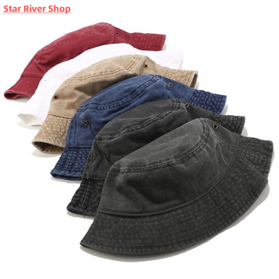 New Fisherman Hat Vintage Denim Bucket Hats Outdoor Men Wome