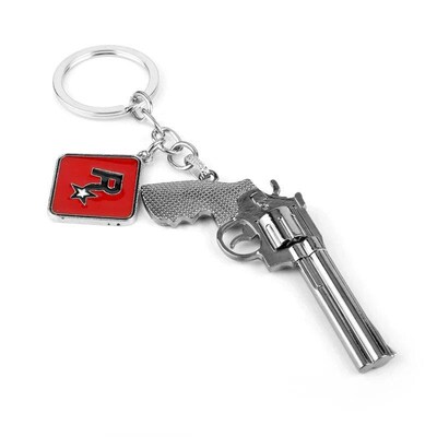 Red Dead Redemption 2 Keychain Men Cosplay Game Gun Key Ring