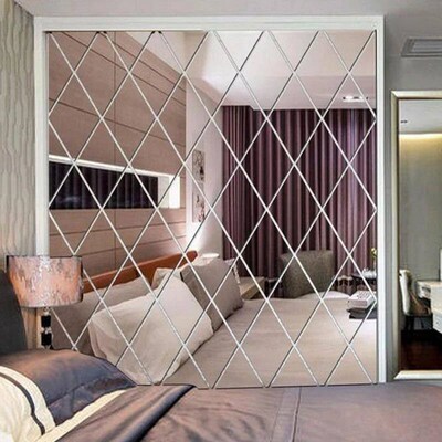 3D Diamond Splicing Mirror Wall er Acrylic Decoration Remova