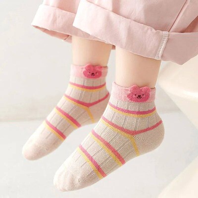 5 Pairs/Lot 2023 Summer Children Cotton Socks Cartoon Fashio