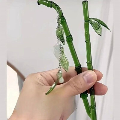 2pcs Chinese Fashion Hairpin Retro Bamboo Disc Hair Needle H