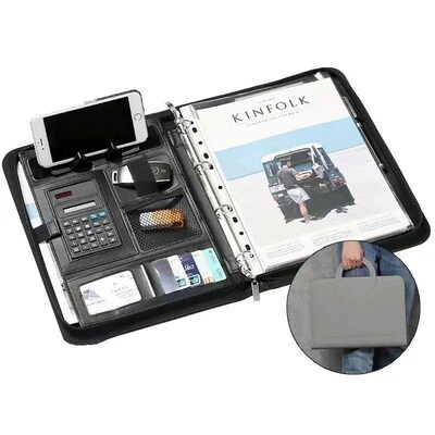 A4 Portable File Folder with Calculator Binder Organizer Man