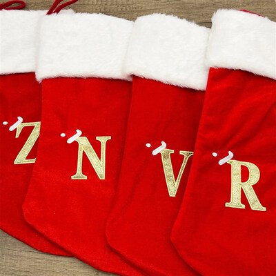 Large Monogrammed Christmas Stockings with Letters Super