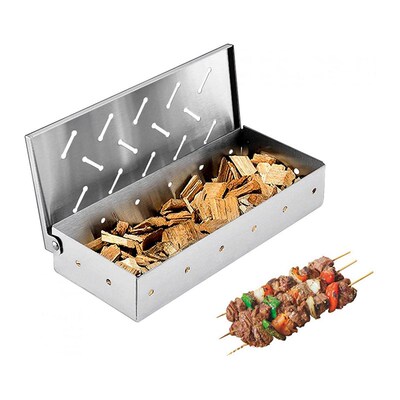 Wood Chips BBQ Smoker Box Barbecue Grill Meat Infused Smoke