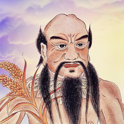 三皇大帝伏羲神农黄帝人文始祖客厅装饰画丝绸卷轴挂画人物画像