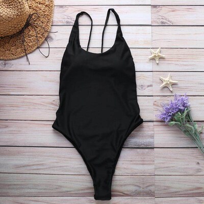 Swimsuit womens one-piece backless swimsuit conservative