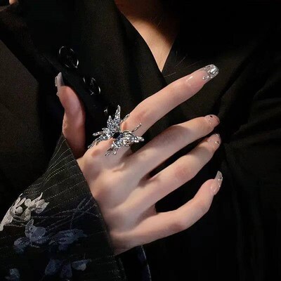 2023 Punk Vintage Metal Liquid Dissolved Butterfly Womens A