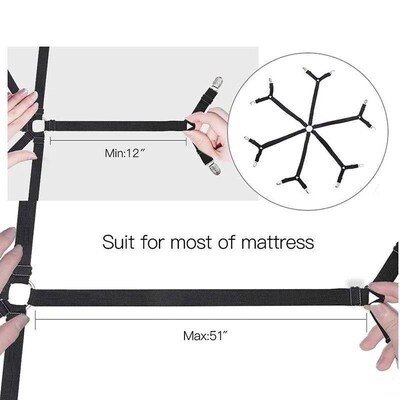12 Clips Bed Sheet Holder Adjustable Elastic Fixed Holder Ma