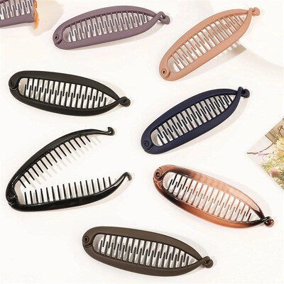 Matte Fish Shaped Hairpin Ponytail Banana Hair Clip Headband