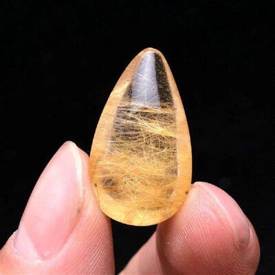 Home Decor Polished Pendant Yellow Hairstone Healing Stone