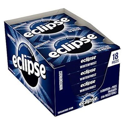 ECLIPSE Winterfrost Sugar Free Chewing Gum Bulk Pack, 18