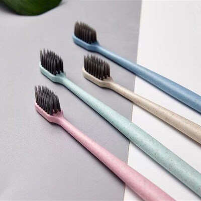 Straw Bristles Travel Toothbrush Adult Daily UseSoft Bristle