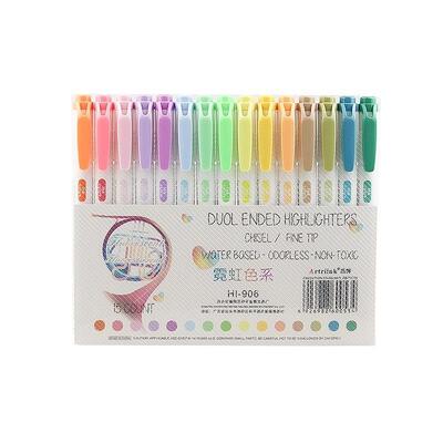 Color dual head fluorescent pen marking key line marking pen