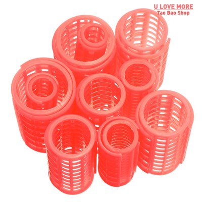 12 Pcs/set Pink Hair Curler Roller Large Grip Clips Curlers