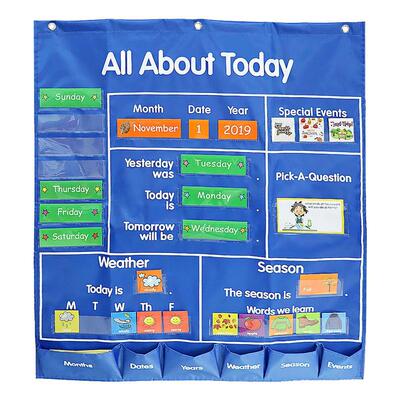 Shool+Classroom+Calendar+Poket+Chart+Wall+Calendar+&+Weather