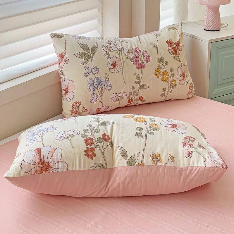 Washed Cotton Bedding Comforter Set Pillowcase bed sheet Sin