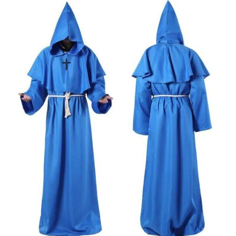 Halloween Abad Pertengahan Kristen Friar Imam Jubah Penyihir