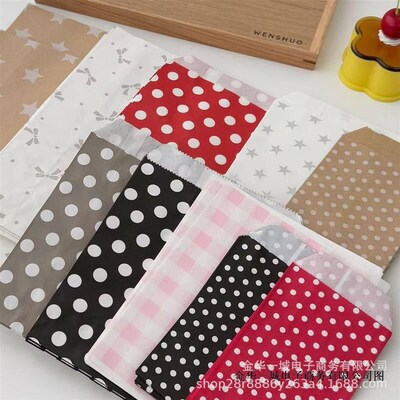 25pcs reat Candy Bag Chevron Polka Dot Bags Kraft Paper Bags