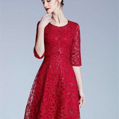 High-end Middle-aged and Elderly Womens New Wedding Dress L
