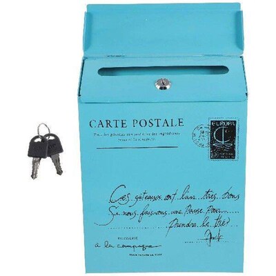 Iron Mailbox Vintage Letter Box Retro Style Wall Mount Mail