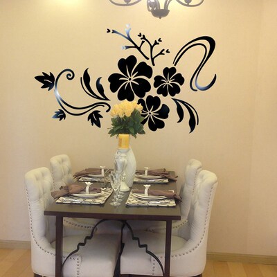780*600mm Acrylic Sticker Mirror Effect Wall Stickers Flowe
