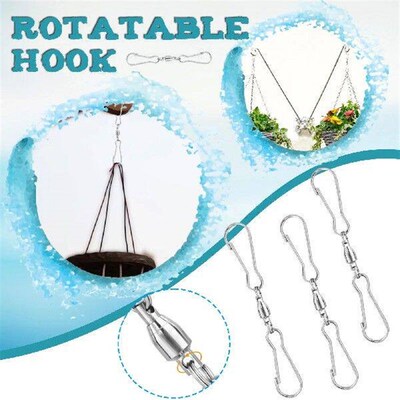 Rotating 5 Feeders Bird Hooks For Flower Pots Clip Double