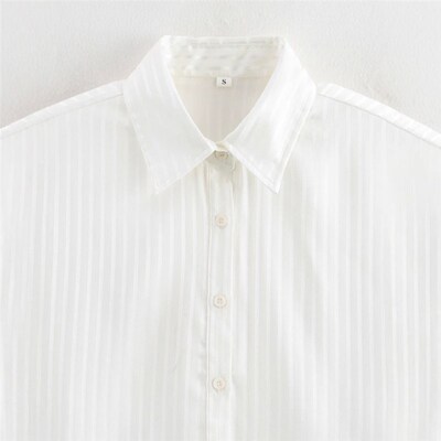 2025 Elegant All-match Loose Lapel White Silk Smooth Sunscre