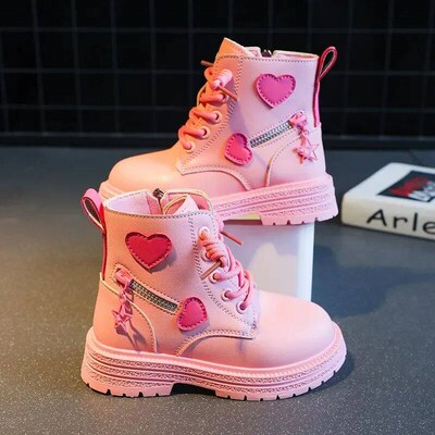 Girls Ankle Boots Fashion Princess PU Leather Rubber Outsole