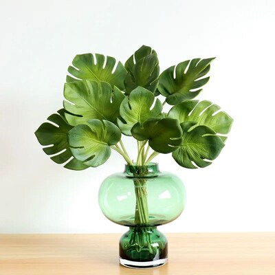 Cheap Green Jungle Leaves Topical Turtle Leaves Decorations